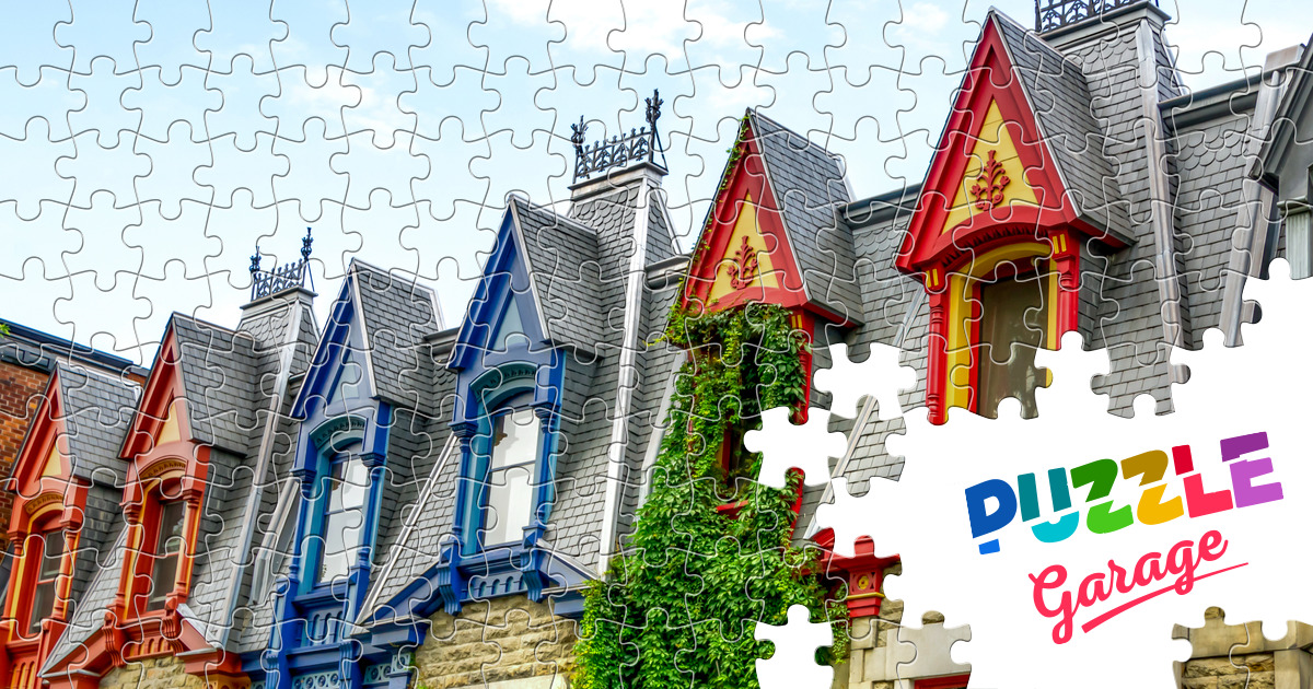 Victorian colorful houses Jigsaw Puzzle (Countries, Canada) | Puzzle Garage