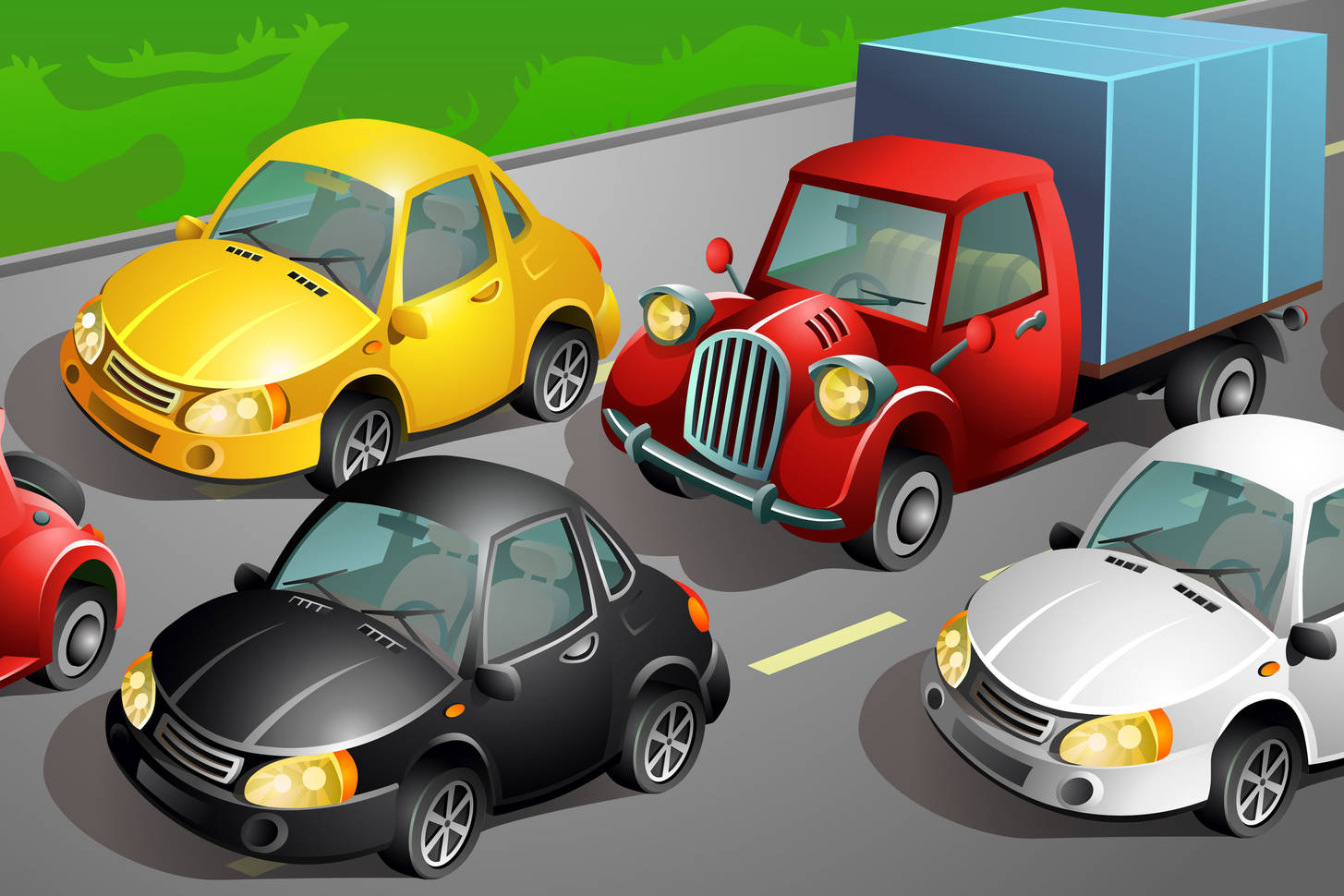 Cars on the road Jigsaw Puzzle (For children, Cartoon Illustrations ...