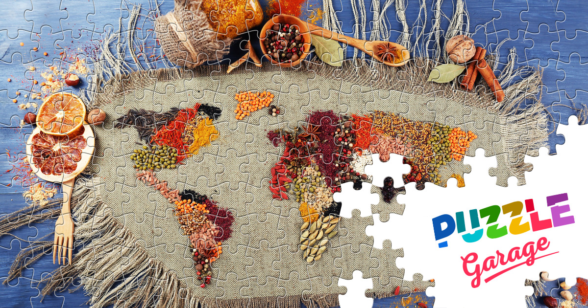 Spices and cereals on sacking Jigsaw Puzzle (Home, Food) | Puzzle Garage