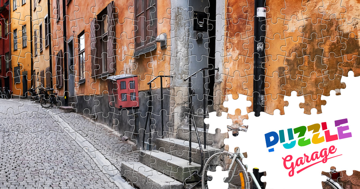 Street in the Old Town area Jigsaw Puzzle (Countries, Sweden) | Puzzle ...