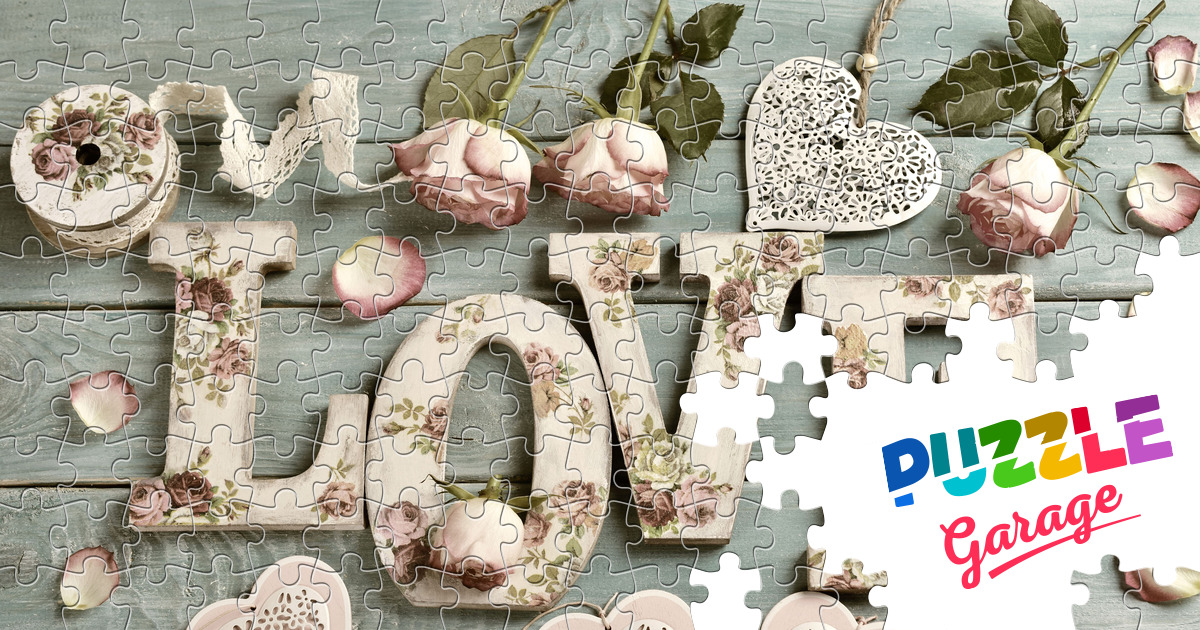 Letters, hearts and roses Jigsaw Puzzle (Holidays, Valentine's Day ...
