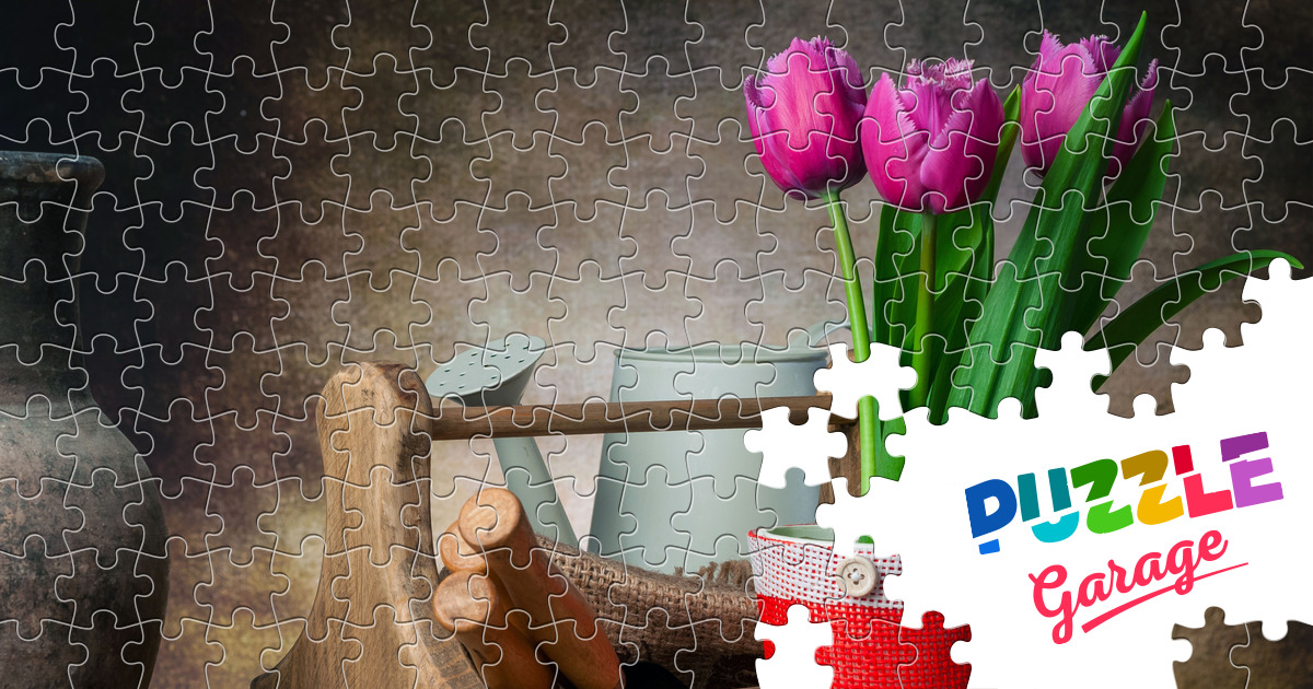 Tulips and garden tools Jigsaw Puzzle (Stuff, Tools) | Puzzle Garage
