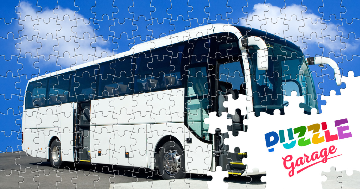 White tourist bus Jigsaw Puzzle (Technics, Public transport) | Puzzle ...
