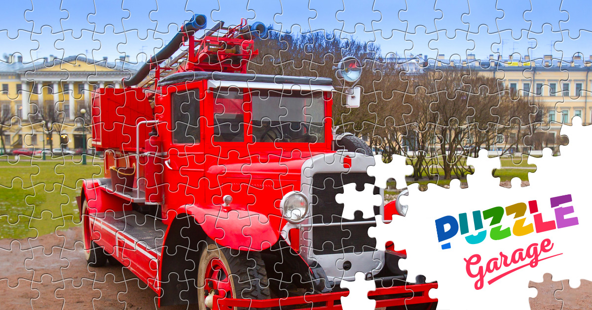 Firefighter retro car Jigsaw Puzzle (Technics, Special machinery ...