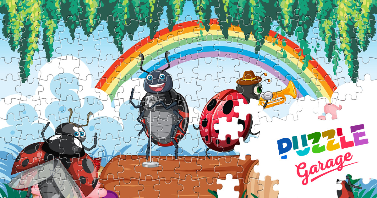 Musical group of bugs Jigsaw Puzzle (For children, Cartoon ...