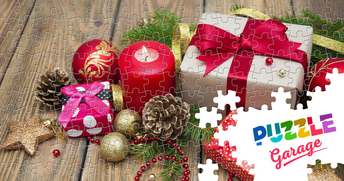 New Year's gifts and candle Jigsaw Puzzle (Holidays, New Year) | Puzzle ...
