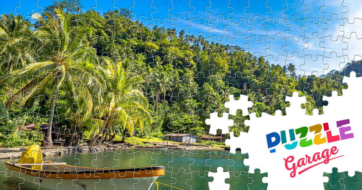 Boat in the bay Jigsaw Puzzle (Nature, Seas and Oceans) | Puzzle Garage