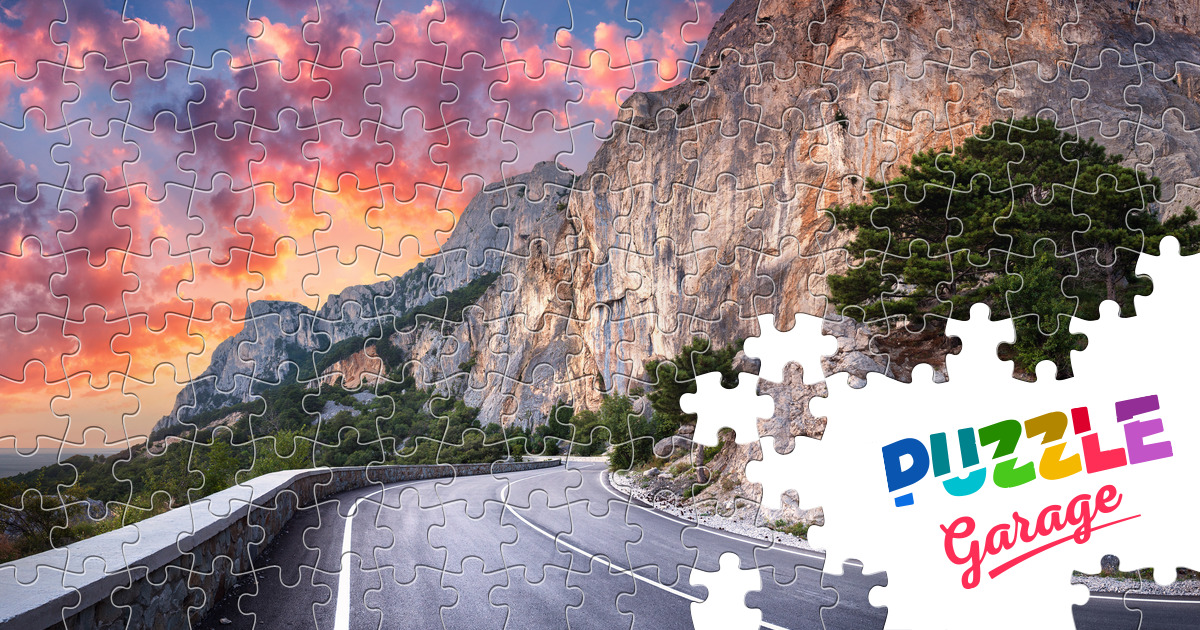The road along the rocks Jigsaw Puzzle (Architecture, Roads) | Puzzle ...