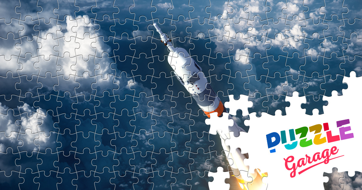 Carrier rocket launch through the clouds Jigsaw Puzzle (Space ...