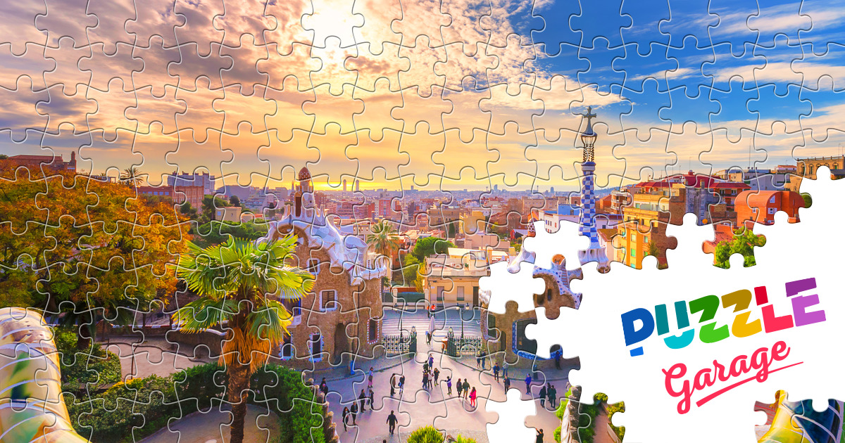 View of the city from Park Guell in Barcelona Jigsaw Puzzle (Countries ...