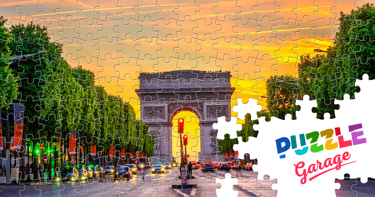 Champs Elysees and Arc de Triomphe Jigsaw Puzzle (Countries, France ...