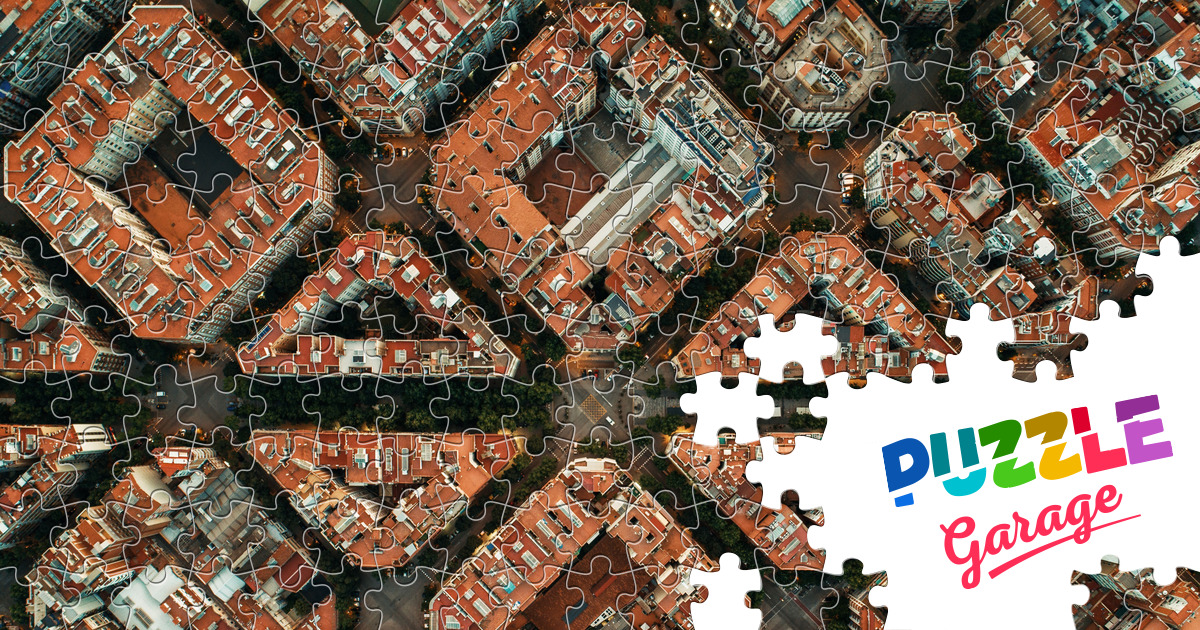 A bird's eye view of Barcelona architecture Jigsaw Puzzle (Other ...