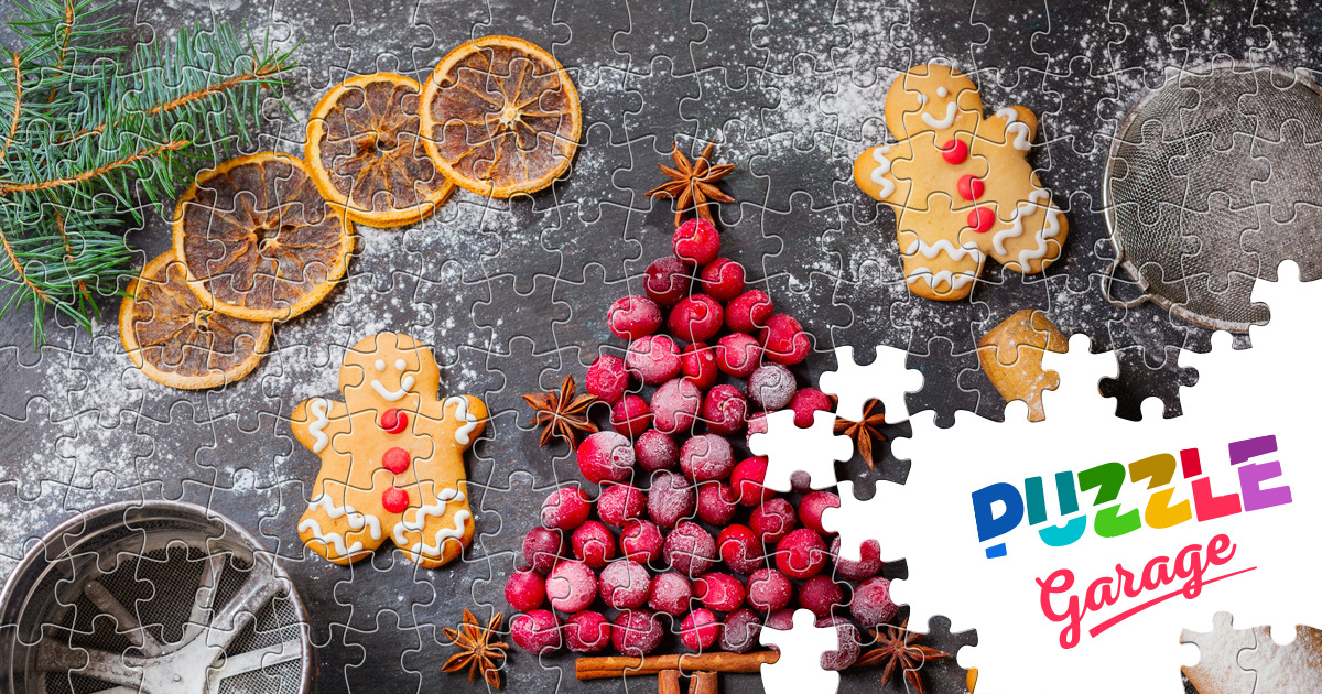 Cranberry tree and Christmas gingerbread Jigsaw Puzzle (Holidays ...