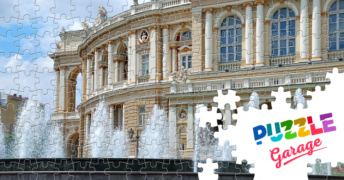 Fountains at the Opera House in Odessa Jigsaw Puzzle (Countries ...