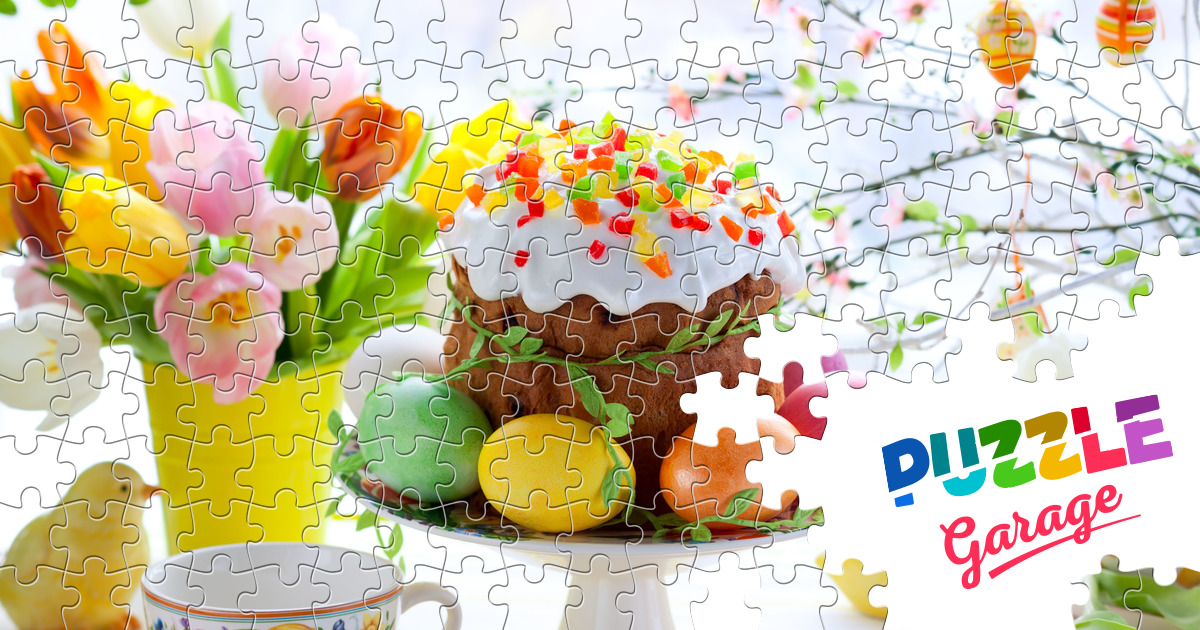 Easter cake on the festive table Jigsaw Puzzle (Holidays, Easter ...