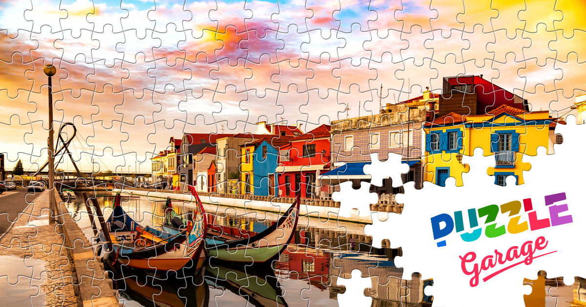 Boats on the canal in Aveiro Jigsaw Puzzle (Countries, Portugal ...