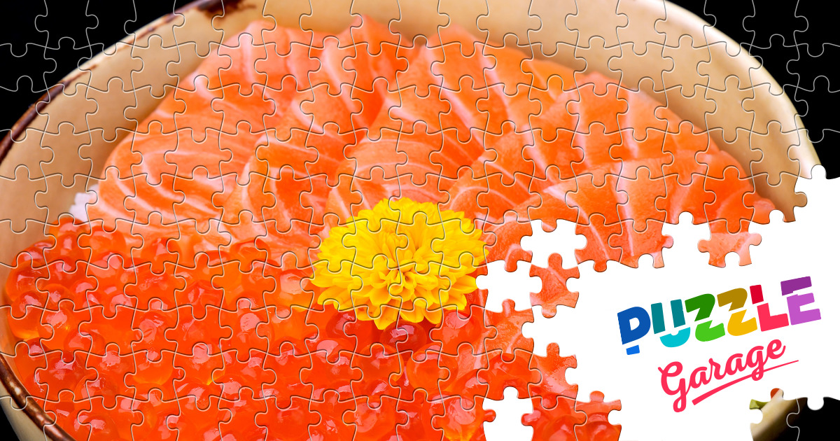 Salmon sashimi and red caviar Jigsaw Puzzle (Home, Food) | Puzzle Garage