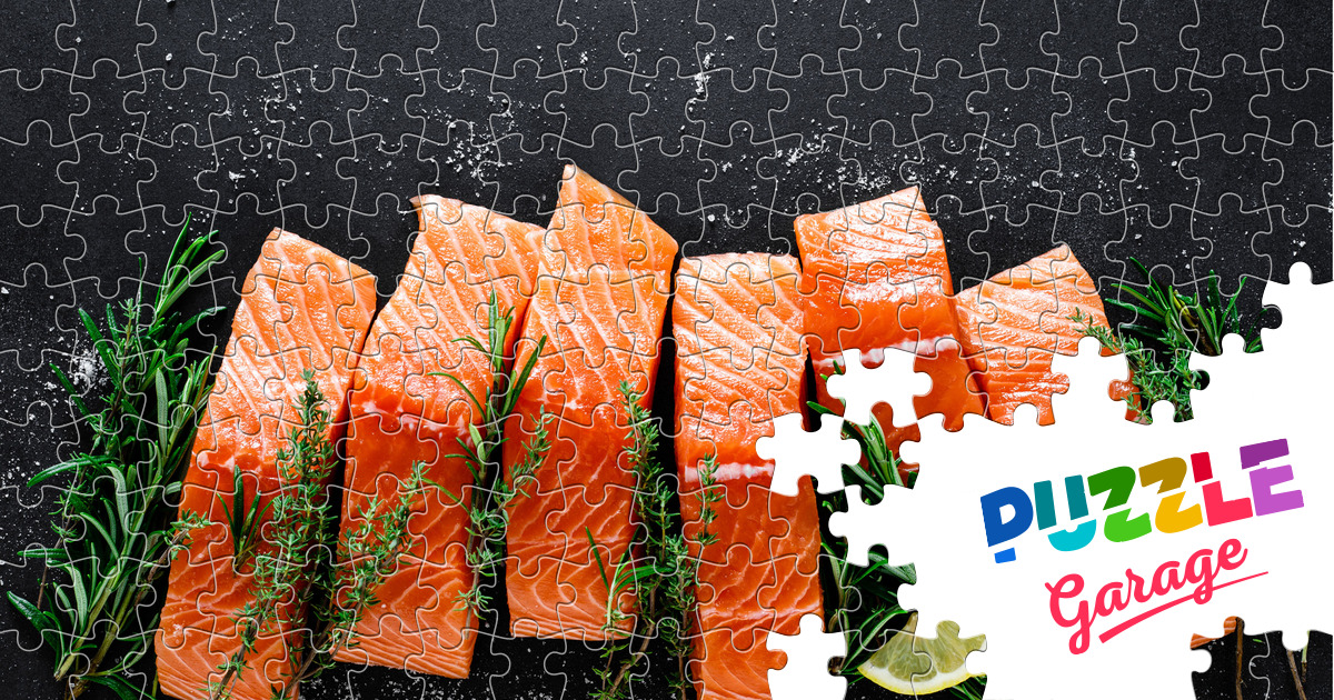 Salmon fillet with herbs and lemon Jigsaw Puzzle (Home, Food) | Puzzle ...