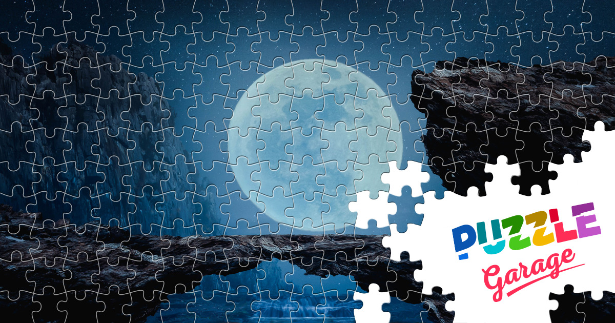 Stone bridge on a moonlit night Jigsaw Puzzle (Architecture, Bridges ...