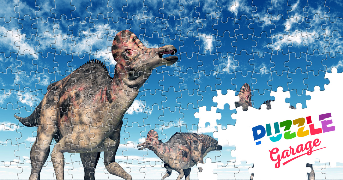 Corythosaurus in the desert Jigsaw Puzzle (Animals, Prehistoric animals ...