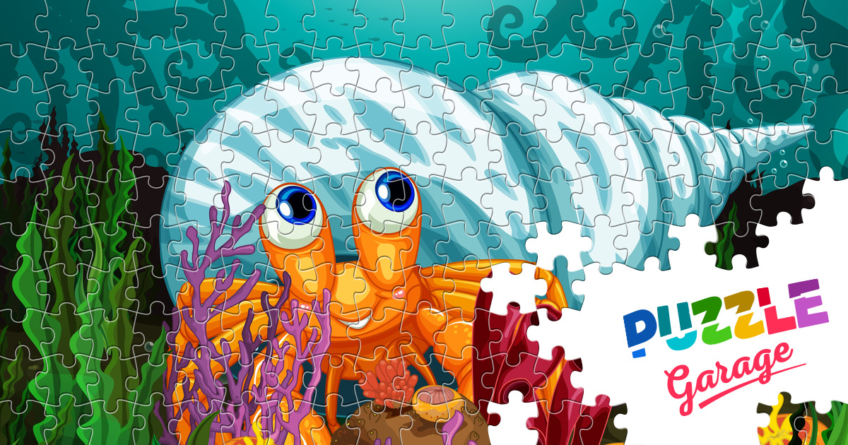 Hermit crab on the seabed Jigsaw Puzzle (For children, Cartoon ...
