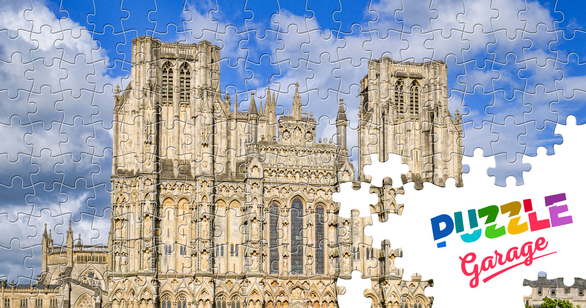 West facade of Wells Cathedral Jigsaw Puzzle (Countries, Great Britain ...