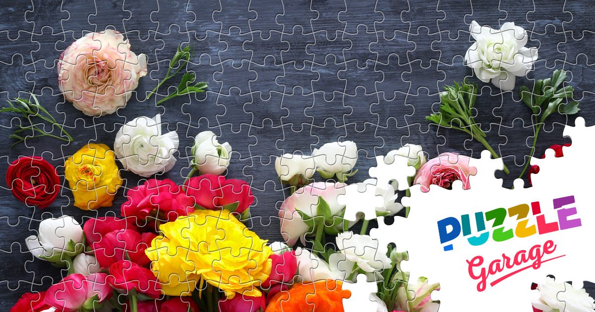 Flowers on wooden background Jigsaw Puzzle (Plants, Flowers) | Puzzle ...