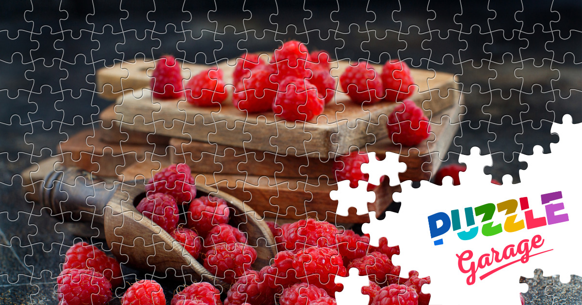 Raspberries on a dark table Jigsaw Puzzle (Plants, Berries) | Puzzle Garage