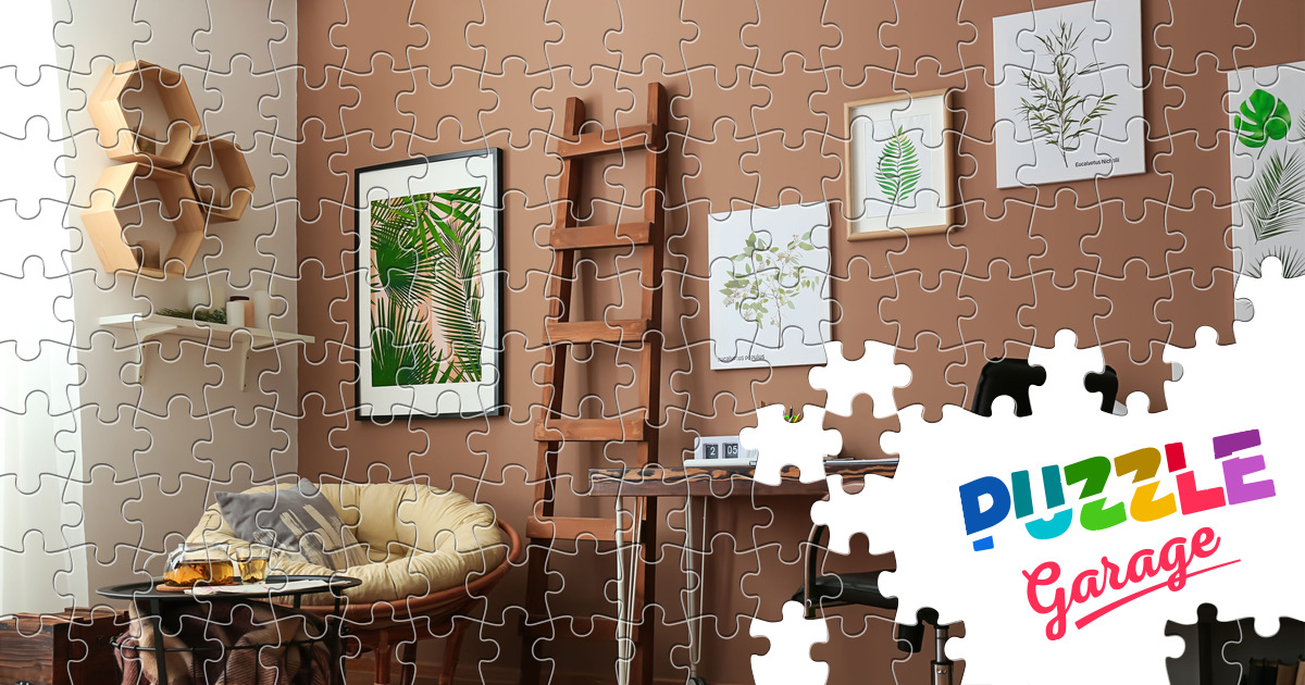 Living room interior with work space Jigsaw Puzzle (Home, Interiors ...