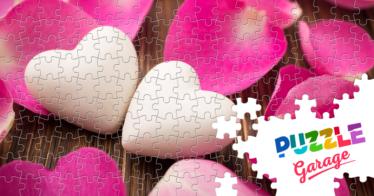 Kelopak mawar dan hati Puzzle Potongan (Liburan, Hari Valentine ...