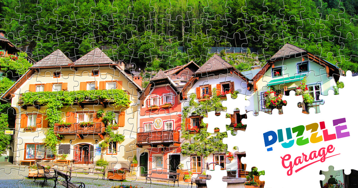 Square in Hallstatt, Austria Jigsaw Puzzle (Countries, Austria ...