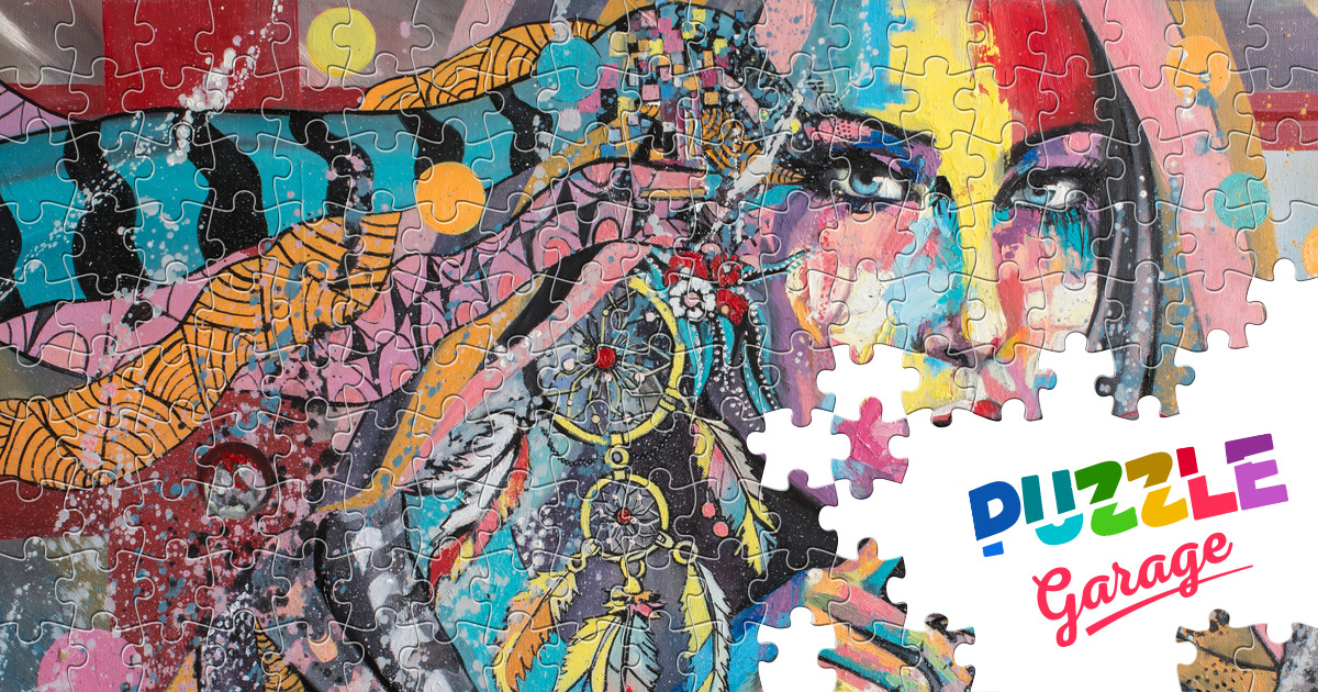 Portrait of a girl with an amulet Jigsaw Puzzle (Art, Painting ...