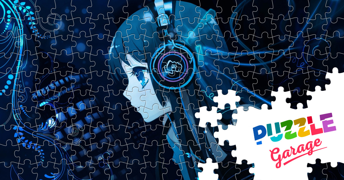 Anime girl with headphones Jigsaw Puzzle (Art, Anime) | Puzzle Garage