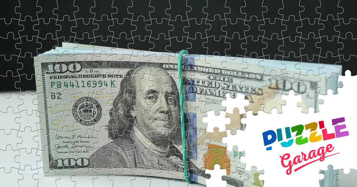 A stack of dollar bills Jigsaw Puzzle (Other, Money) | Puzzle Garage