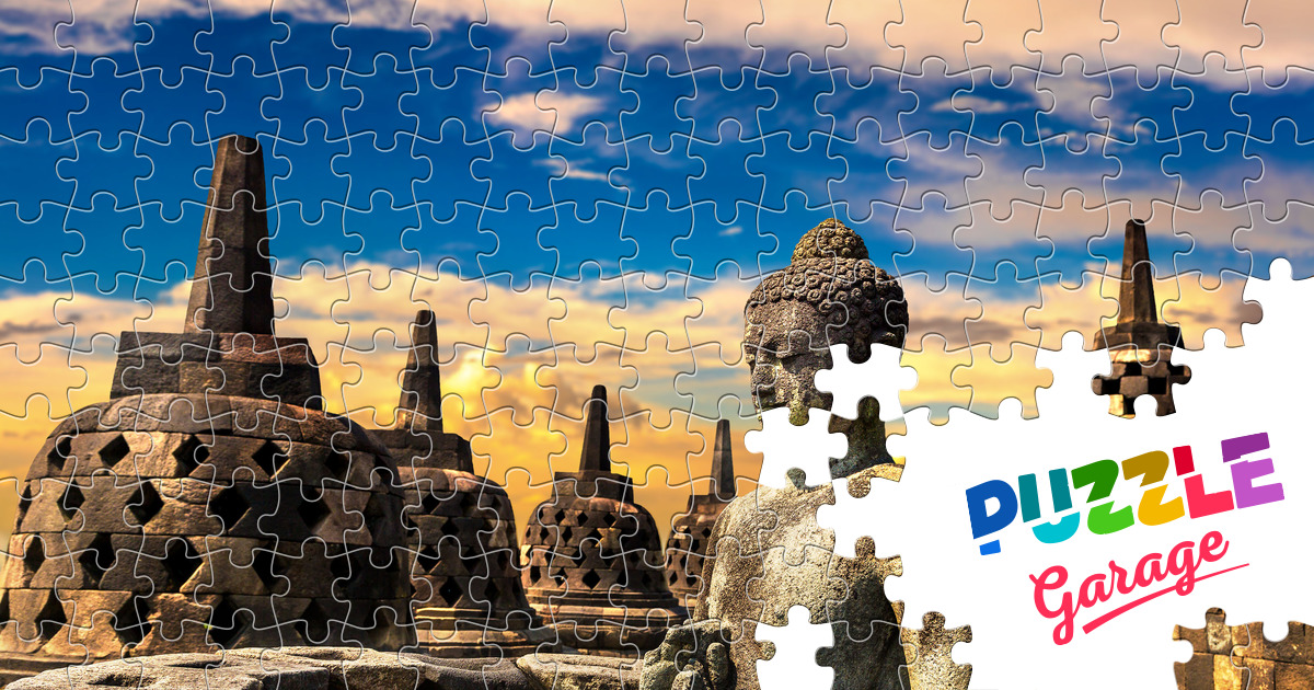 Borobudur on the island of Java Jigsaw Puzzle (Countries, Indonesia ...
