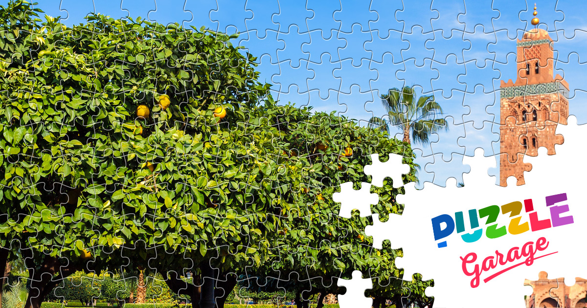 Al-Koutoubiya Mosque in Marrakech Jigsaw Puzzle (Countries, Morocco ...