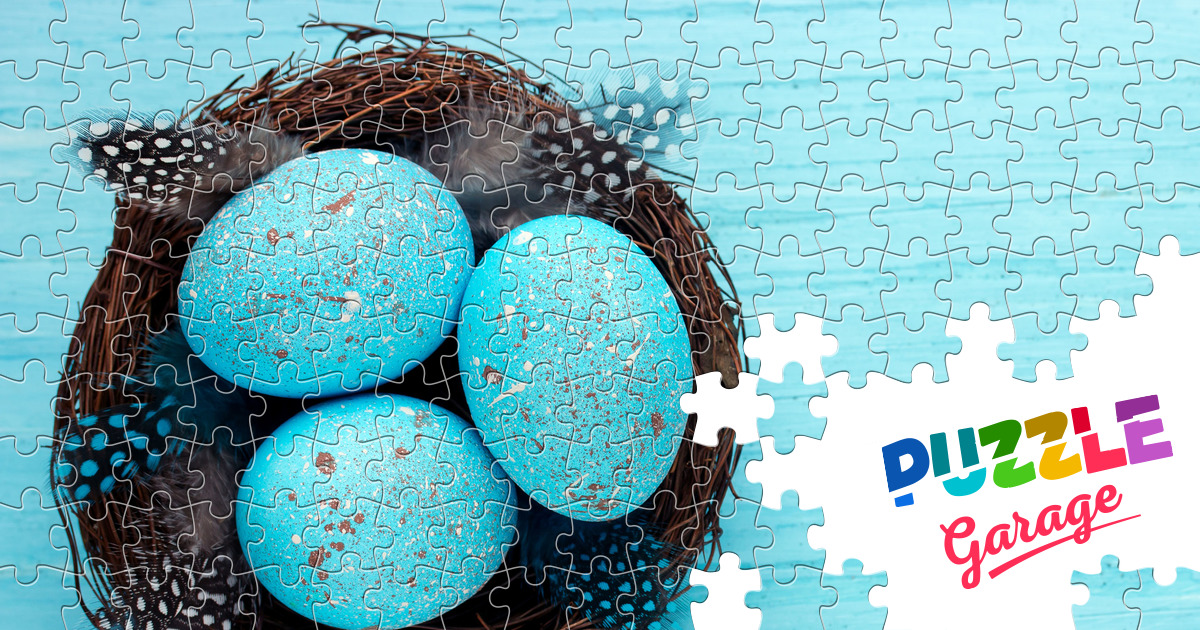 Easter eggs in a bird's nest Jigsaw Puzzle (Holidays, Easter) | Puzzle ...