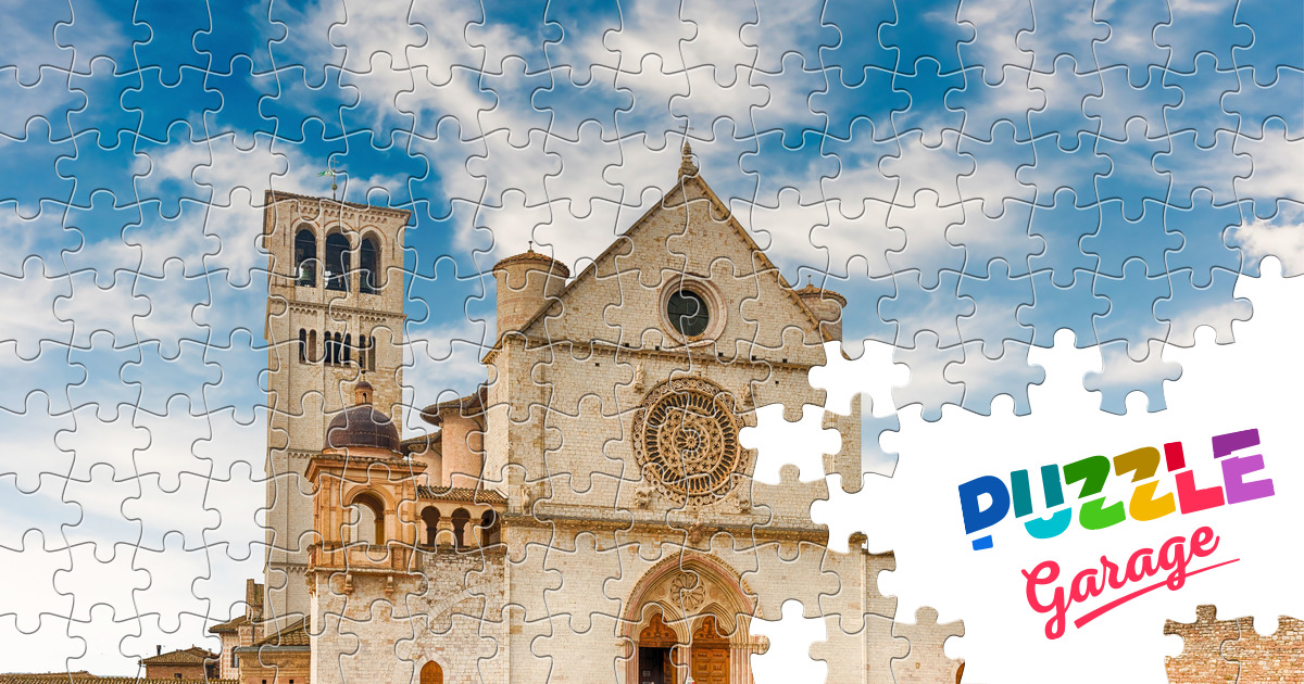 View of the Basilica of St. Francis in Assisi Jigsaw Puzzle (Countries ...