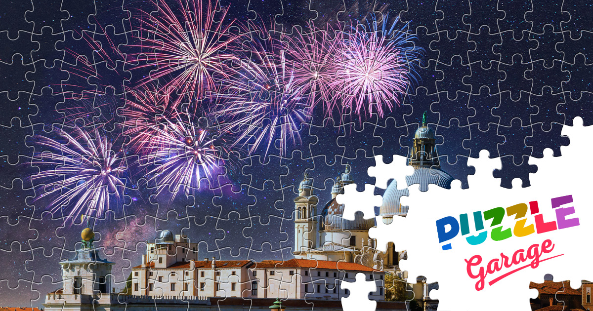 Fireworks over Santa Maria della Salute Jigsaw Puzzle (Countries, Italy ...