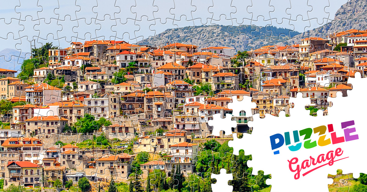Houses in Arachova Jigsaw Puzzle (Countries, Greece) | Puzzle Garage