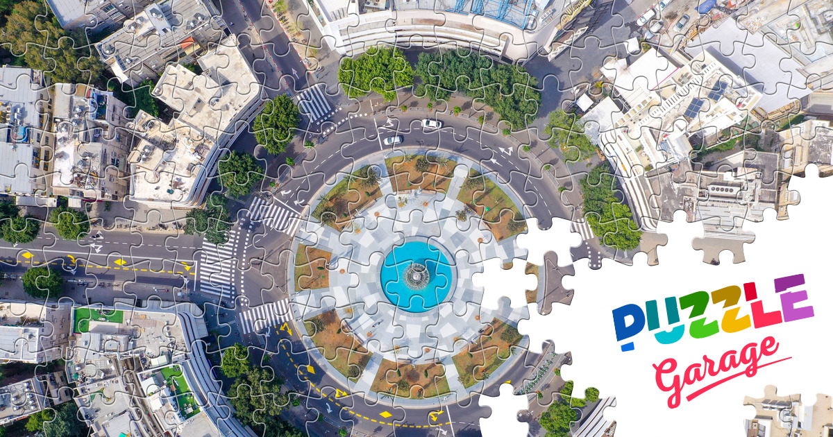 Top view of Dizengoff square Jigsaw Puzzle (Countries, Israel) | Puzzle ...