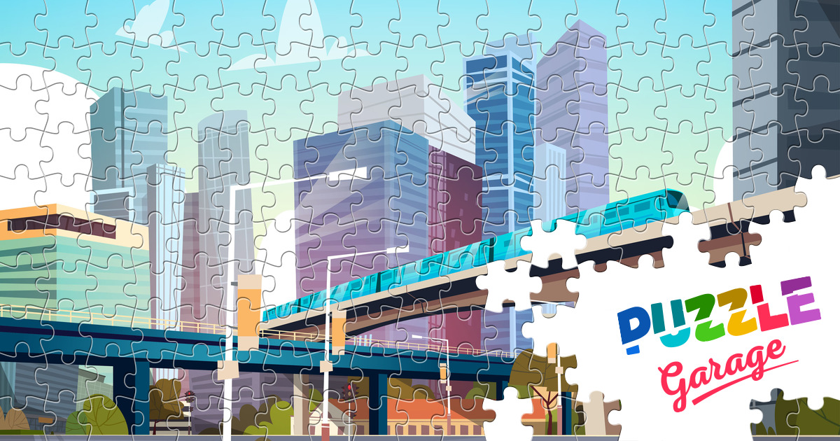 Metro in a modern city Jigsaw Puzzle (For children, Cartoon ...