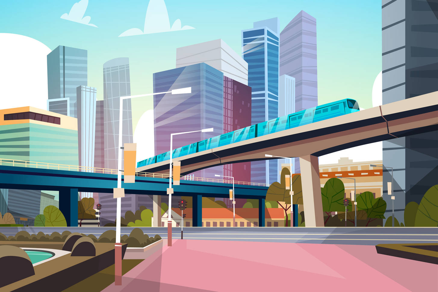 Metro in a modern city Jigsaw Puzzle (For children, Cartoon ...