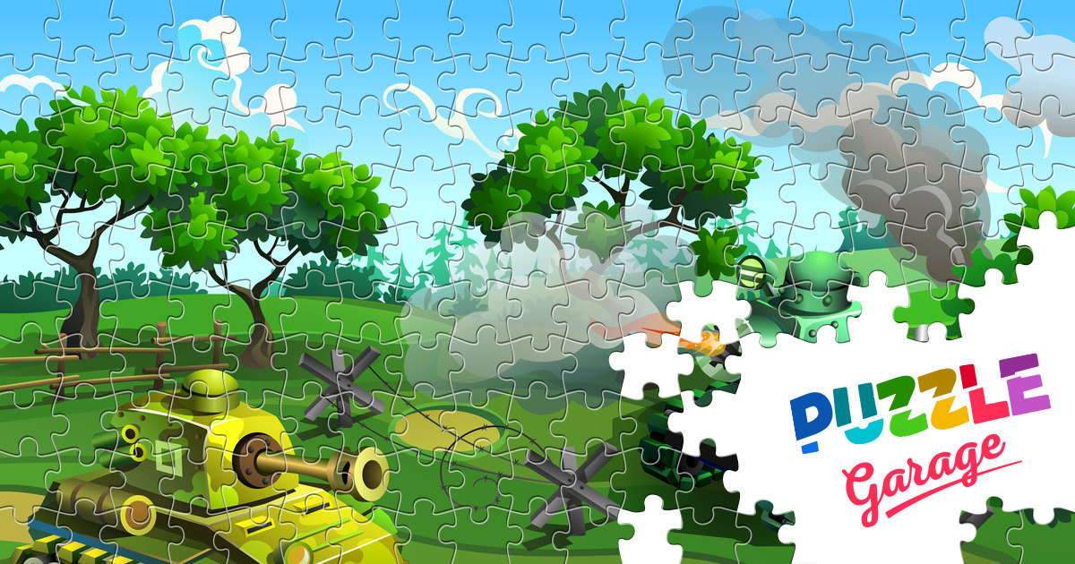 Tanks in battle Jigsaw Puzzle (For children, Cartoon Illustrations ...