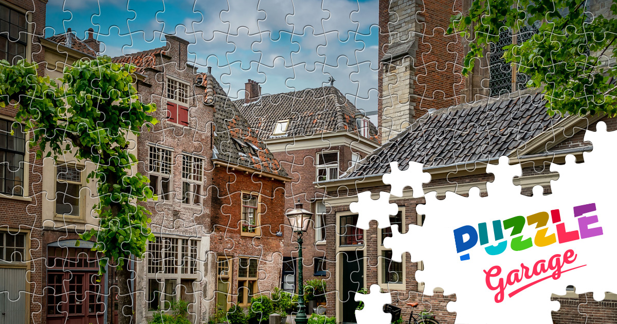 Old houses in Leiden Jigsaw Puzzle (Countries, Netherlands) | Puzzle Garage