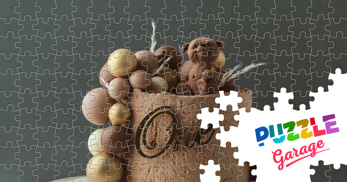 Cake with teddy bear and balloons Jigsaw Puzzle (Holidays, Birthday ...