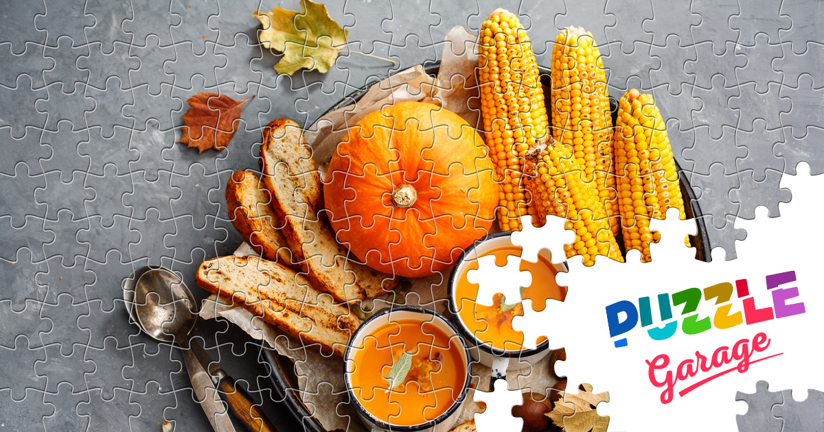 Pumpkin and corn Jigsaw Puzzle (Plants, Vegetables) | Puzzle Garage
