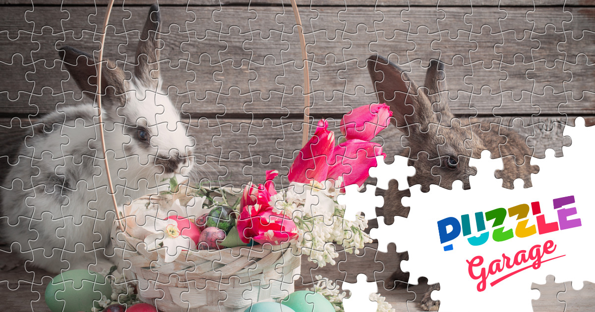 Bunnies and Easter eggs Jigsaw Puzzle (Holidays, Easter) | Puzzle Garage