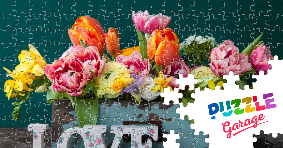 Bouquet of bright spring flowers Jigsaw Puzzle (Plants, Flowers ...