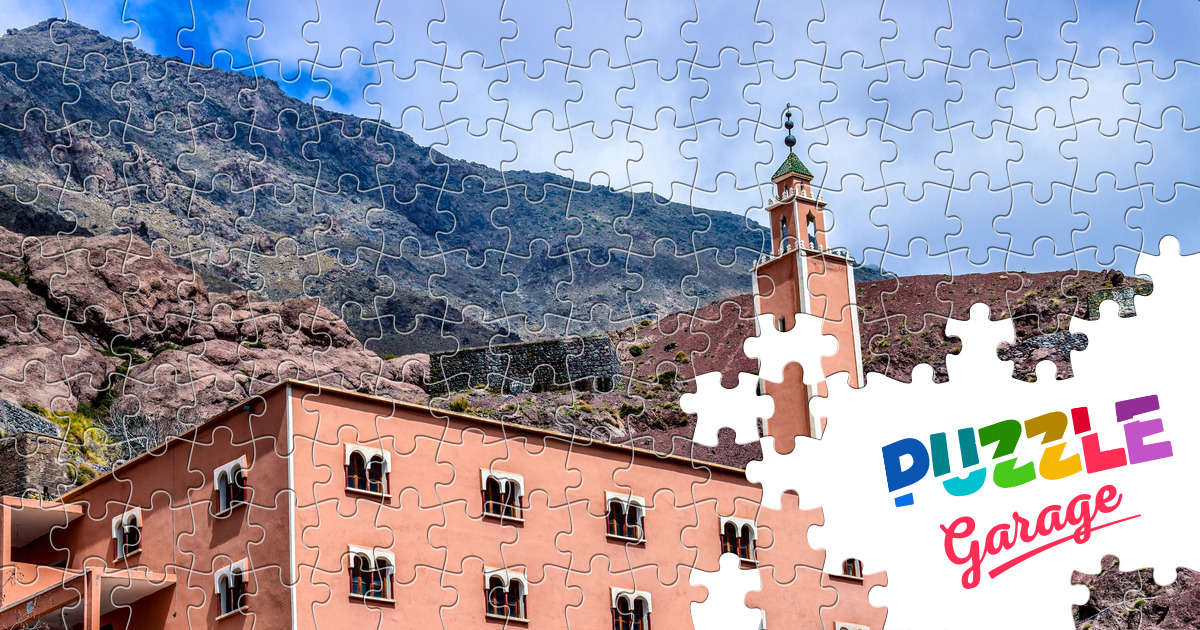 Mosque in the mountains Jigsaw Puzzle (Countries, Morocco) | Puzzle Garage